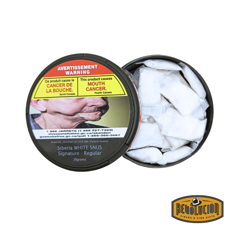 Siberia WHITE SNUS Signature - Regular - 20g Can (22mg nicotine ...