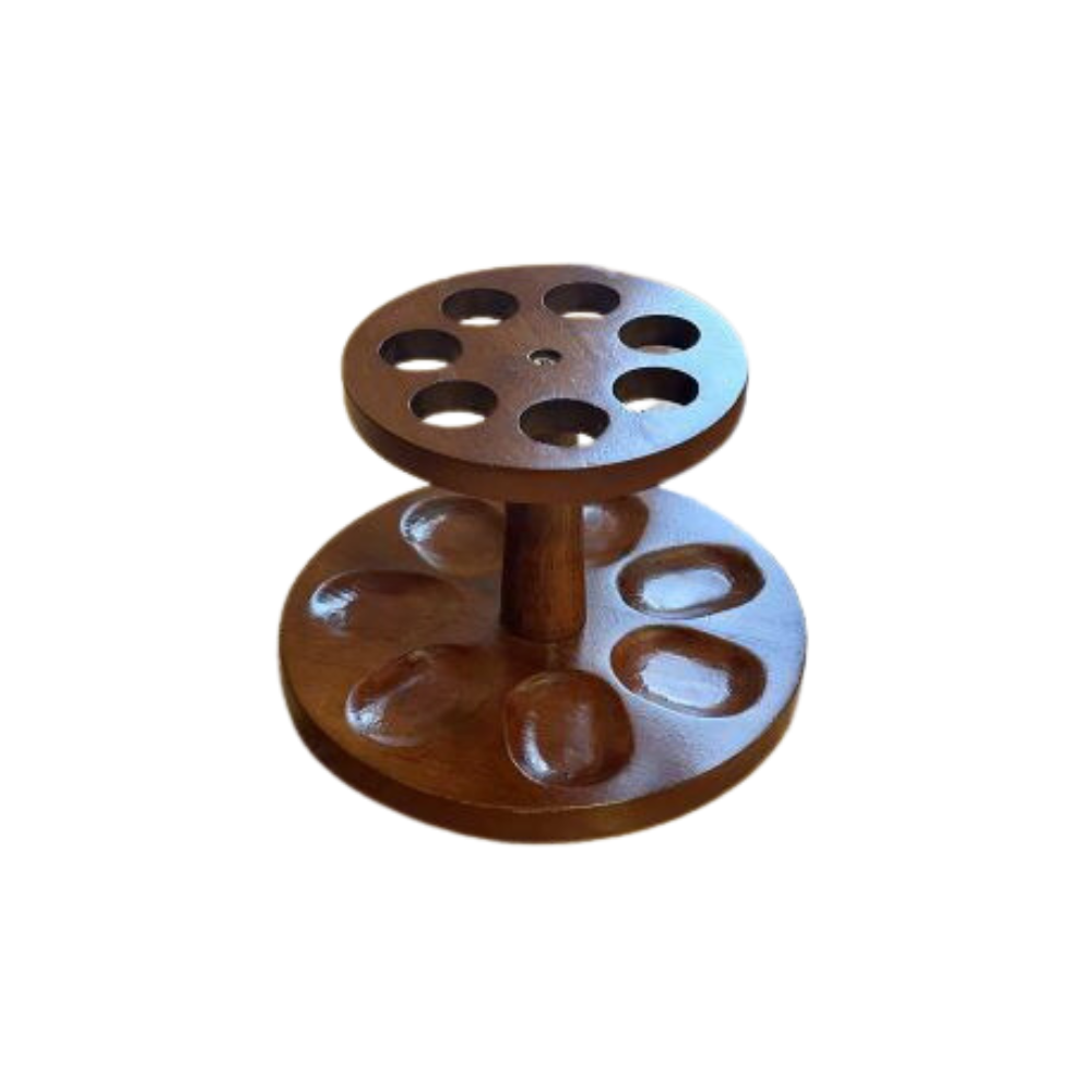 Brigham Round 7 Pipe Wood Rack - Revolucion Lifestyles