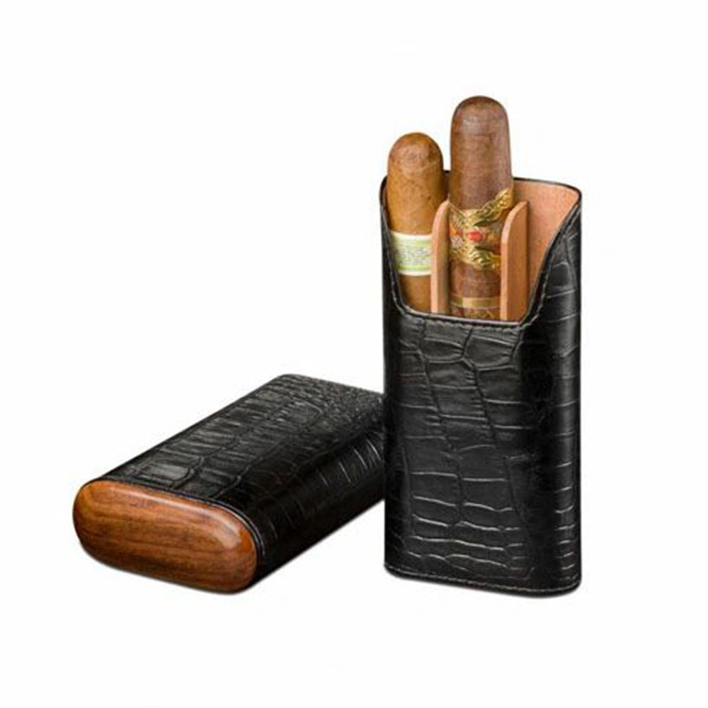 Brizard & Co Show Band 3 Cigar Case - Black Rosewood